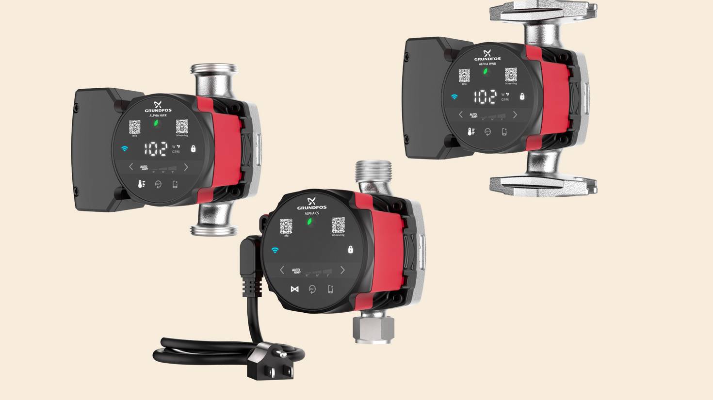 64 ALPHA HWR and ALPHA COMFORT SYSTEM range Grundfos